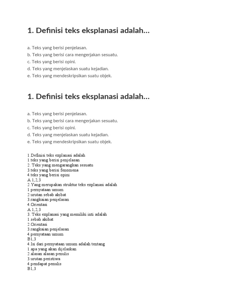Definisi Teks Eksplanasi Adalah | PDF | Seni & Disiplin Bahasa