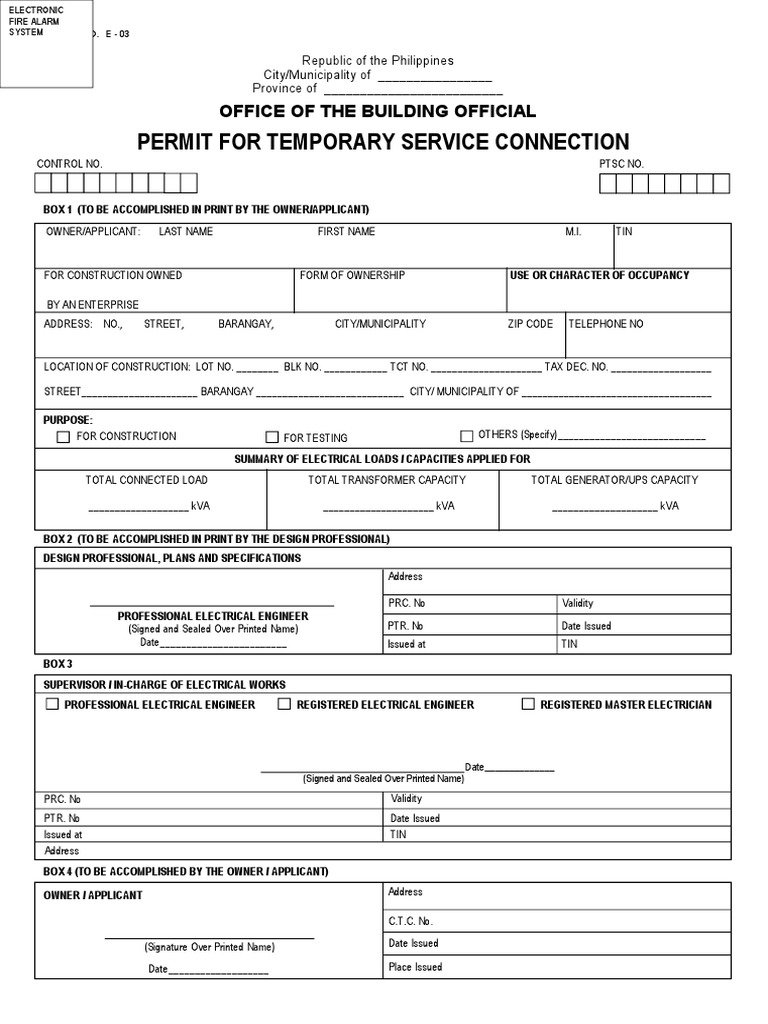 Permit For Temporary Service Connection | PDF Permit For Temporary Service Connection | PDF