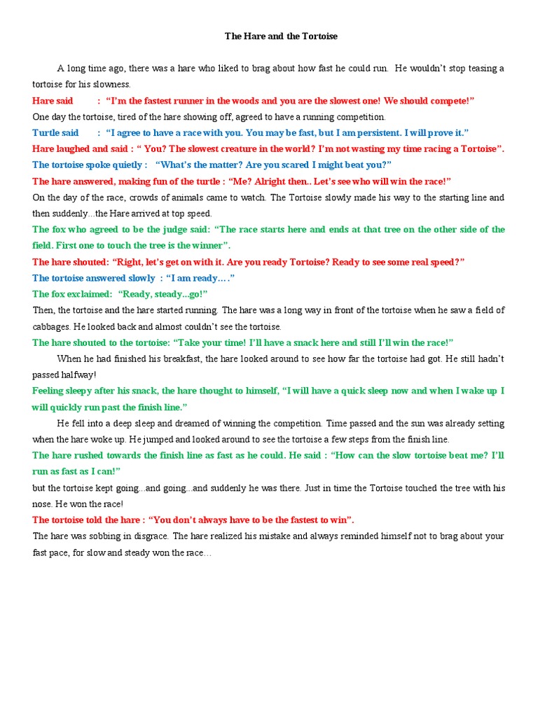 The Hare and The Tortoise | PDF