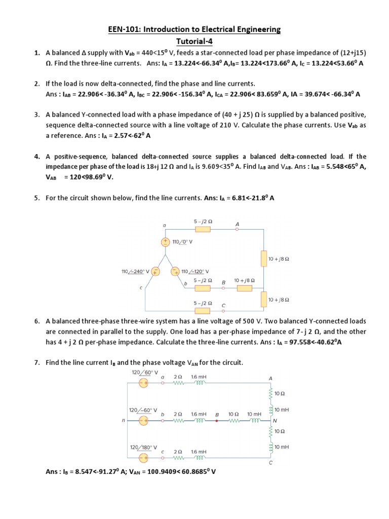 Electrical Engineering Problem Set | PDF