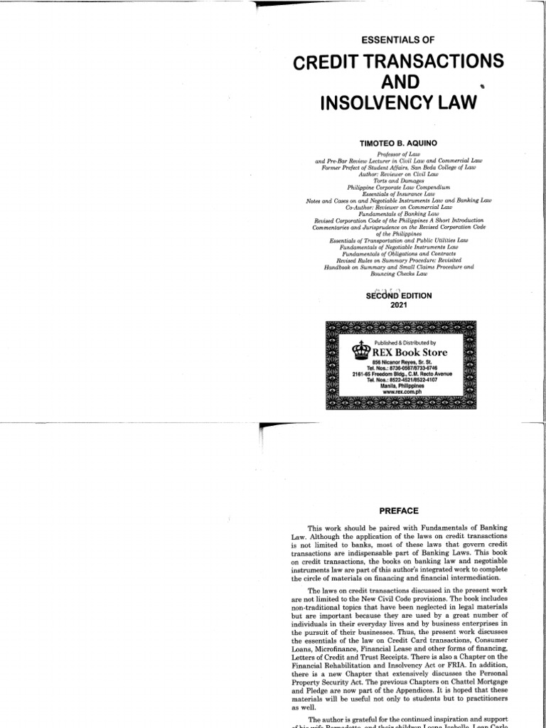 Essentials of Credit Transactions | PDF