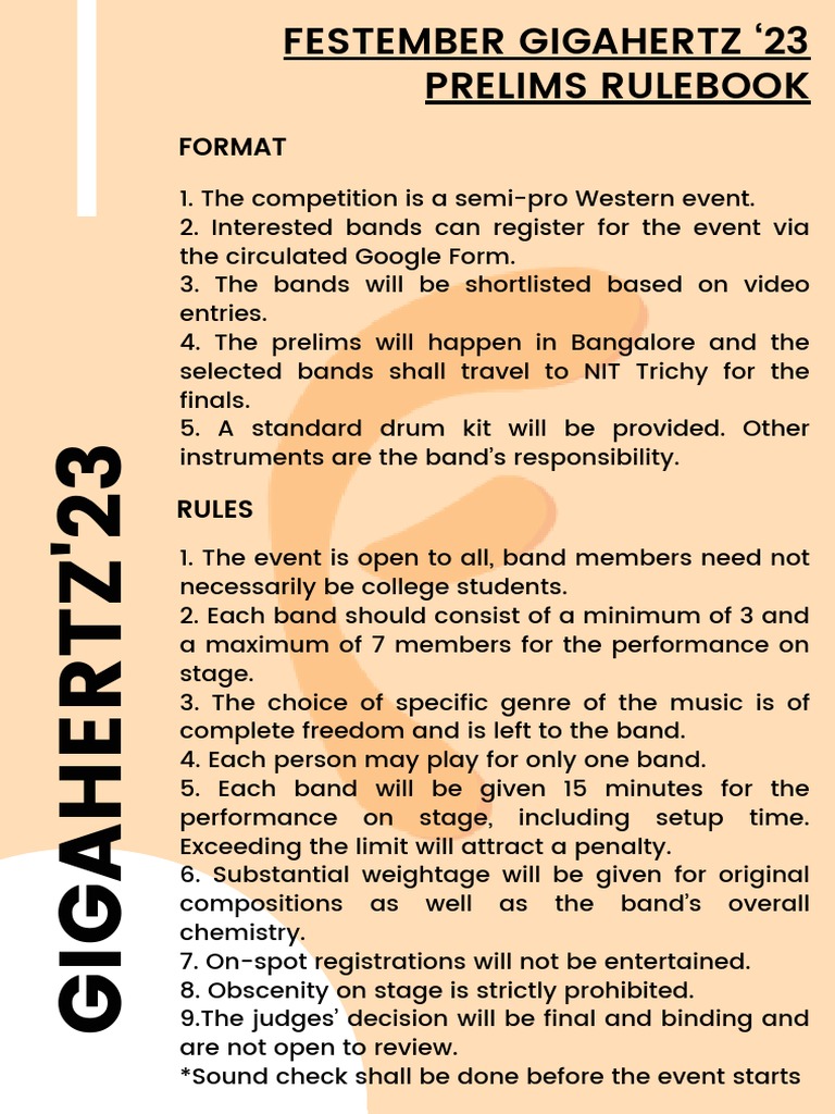 Festember Gigahertz'23 Official Rulebook | PDF