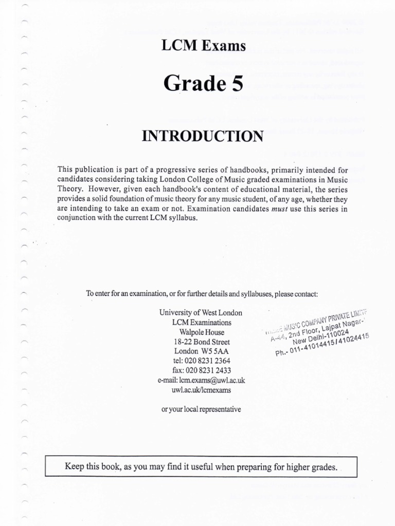 LCM Grade 5 Music Exam Handbook | PDF