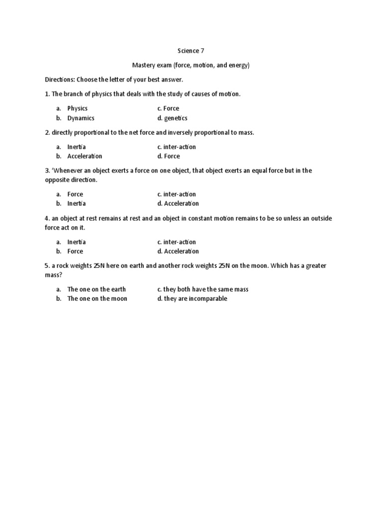 Science 7 Exam | PDF