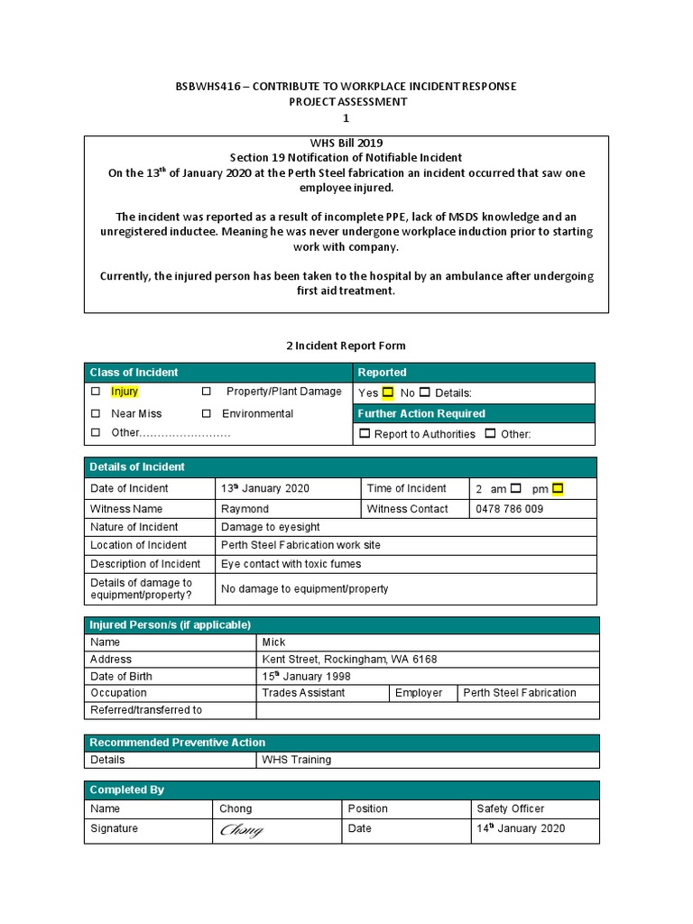 BSBWHS416 Project 1, 2, 3 | PDF