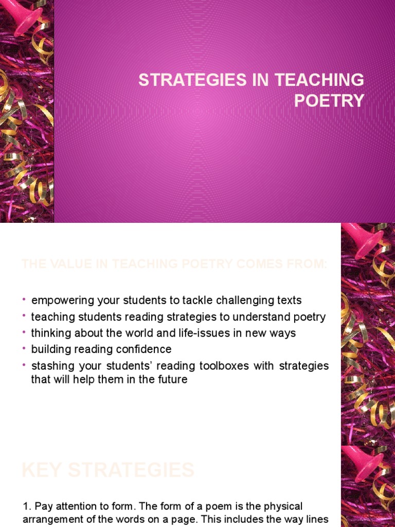 Strategies in Teaching Poetry | PDF