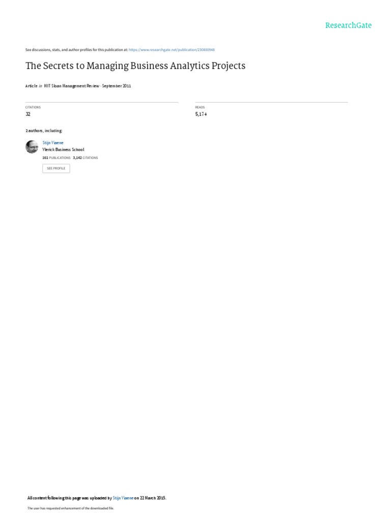 Business Analytics Project Secrets | PDF | Experiment | Analytics