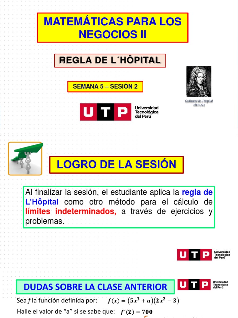 Regla de L'Hôpital: Cálculo de Límites | PDF
