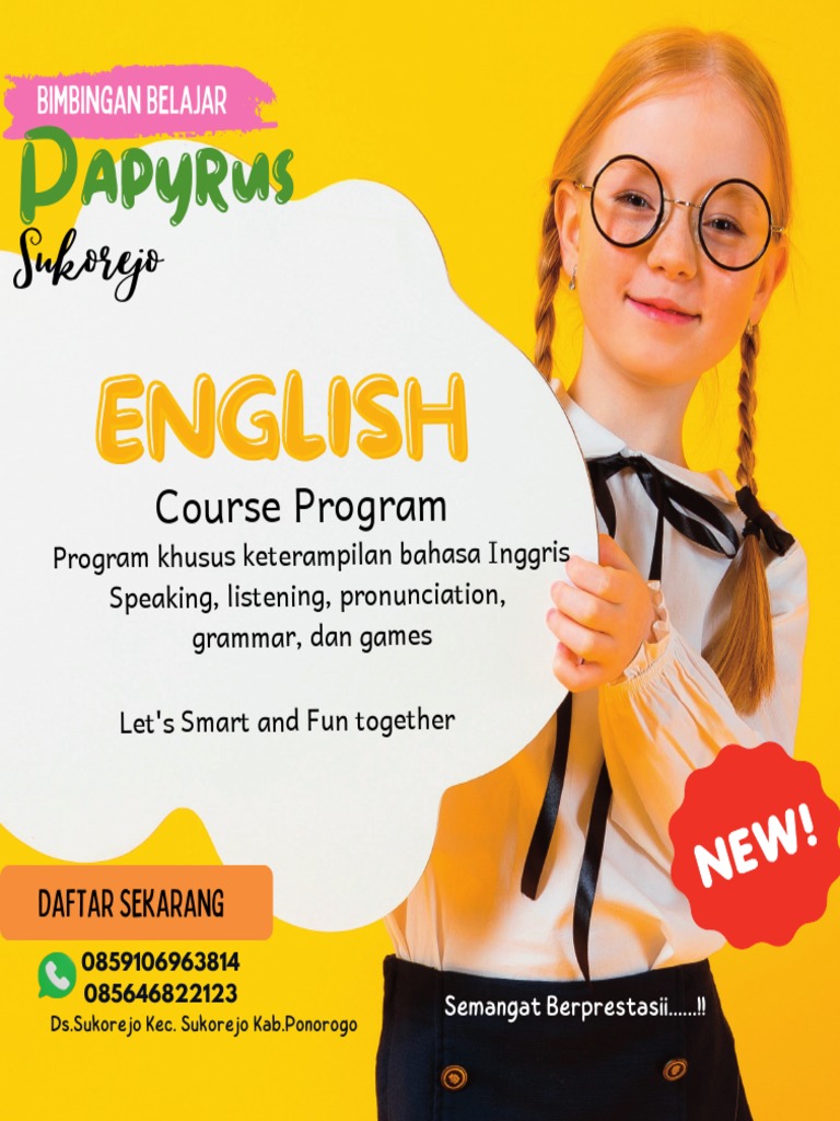 Brosur Bimbel English (80 × 90 CM) | PDF