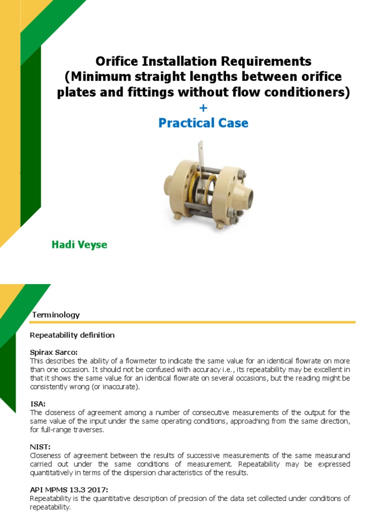 Orifice Installation Requirements | PDF | Accuracy And Precision ...