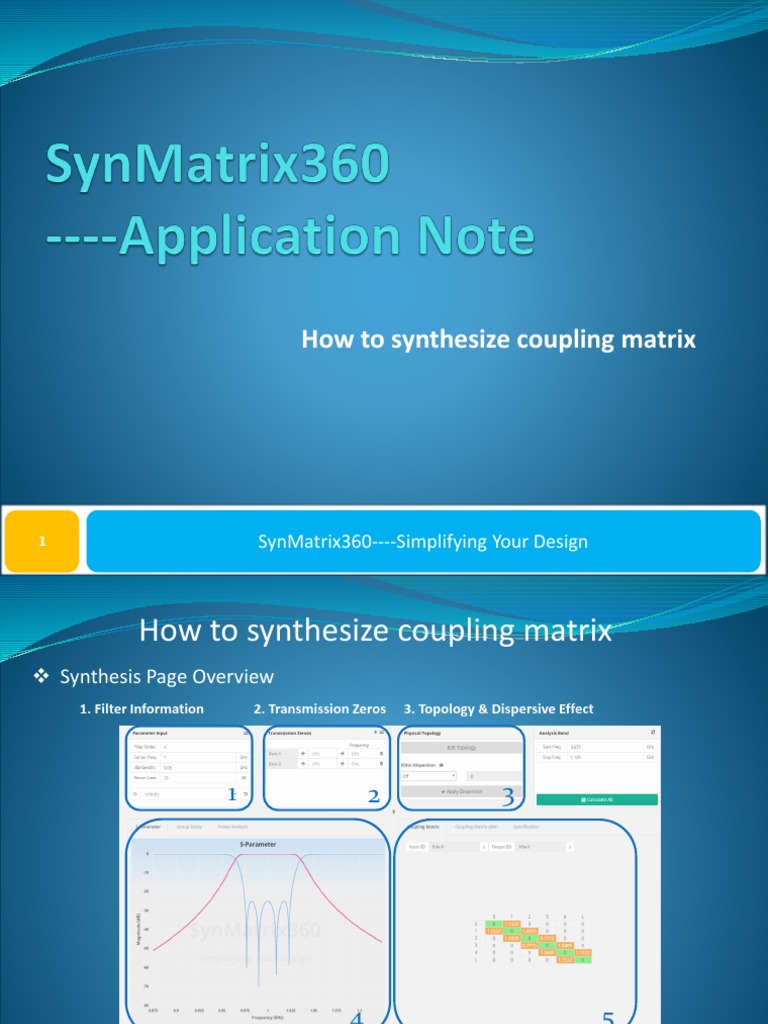SynMatrix Application Note 6 Synthesize Matrix | PDF | Electronic ...