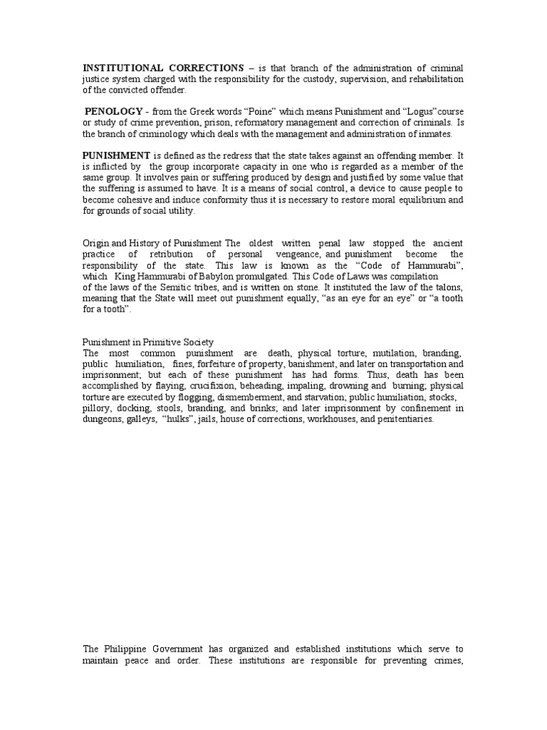 Institutional Corrections | PDF