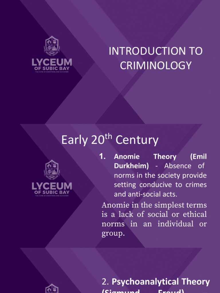 Introduction To Criminology 2 | PDF | Id | Behavioural Sciences