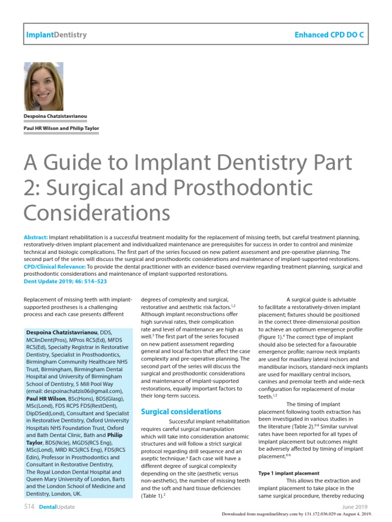 A Guide To Implant Dentistry Part 2 Surgical and Prosthodontic ...