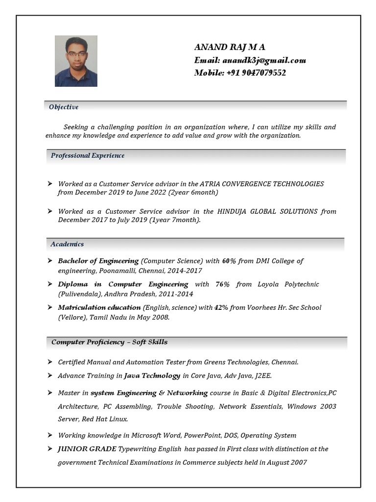 Anand Raj CV | PDF | Computer Network | Computing