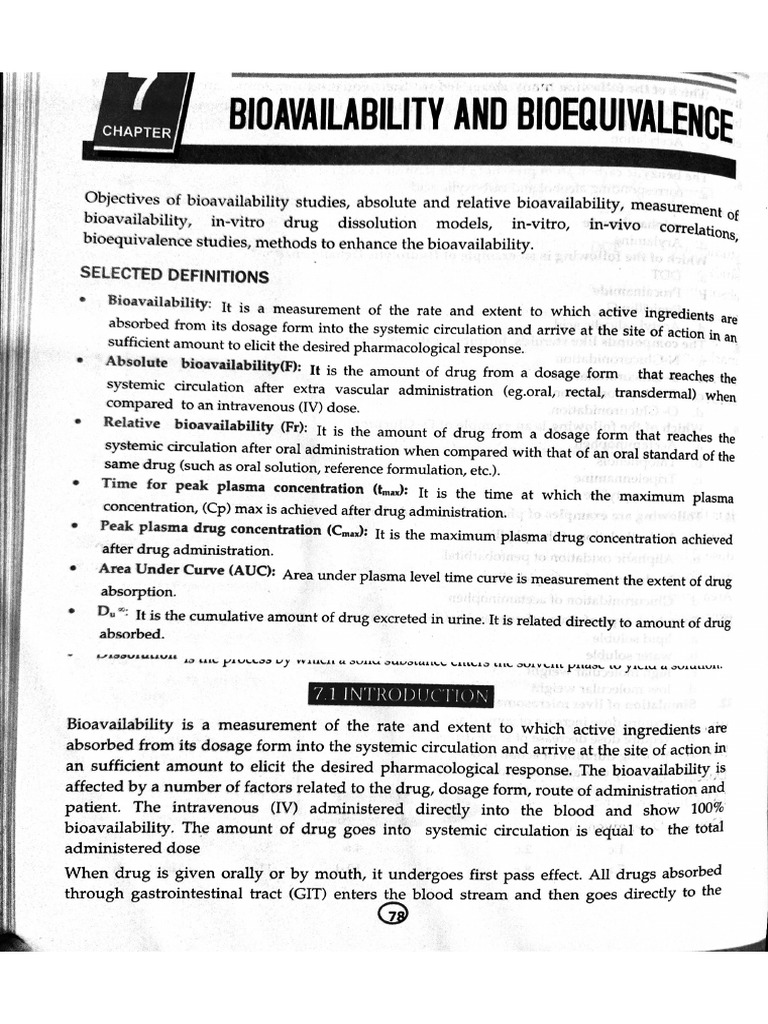 Bioavalibility and Bioequivalence-1 | PDF