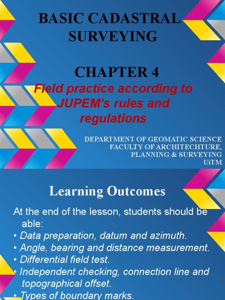 Basic Cadastral Surveying: Field Practice According To JUPEM's Rules and Regulations | PDF ...