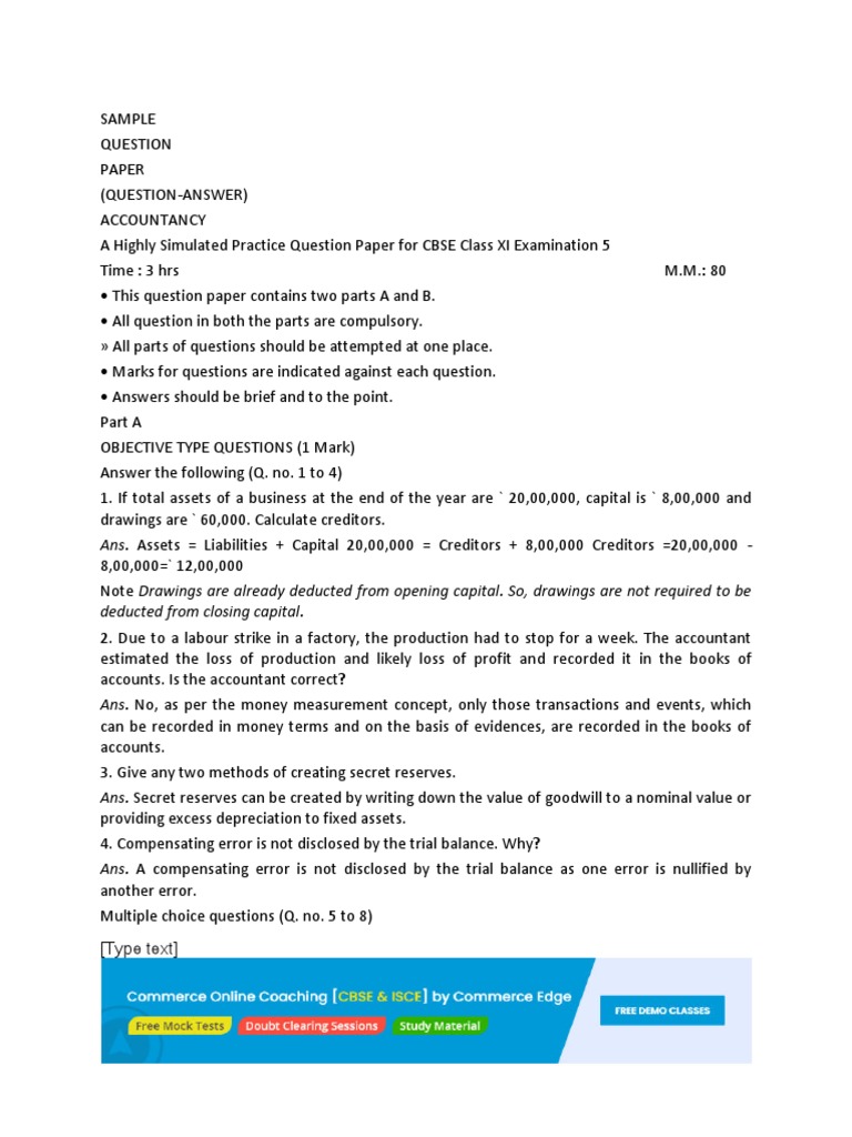Accounts Sample Paper 05 0253b13fb1 | PDF
