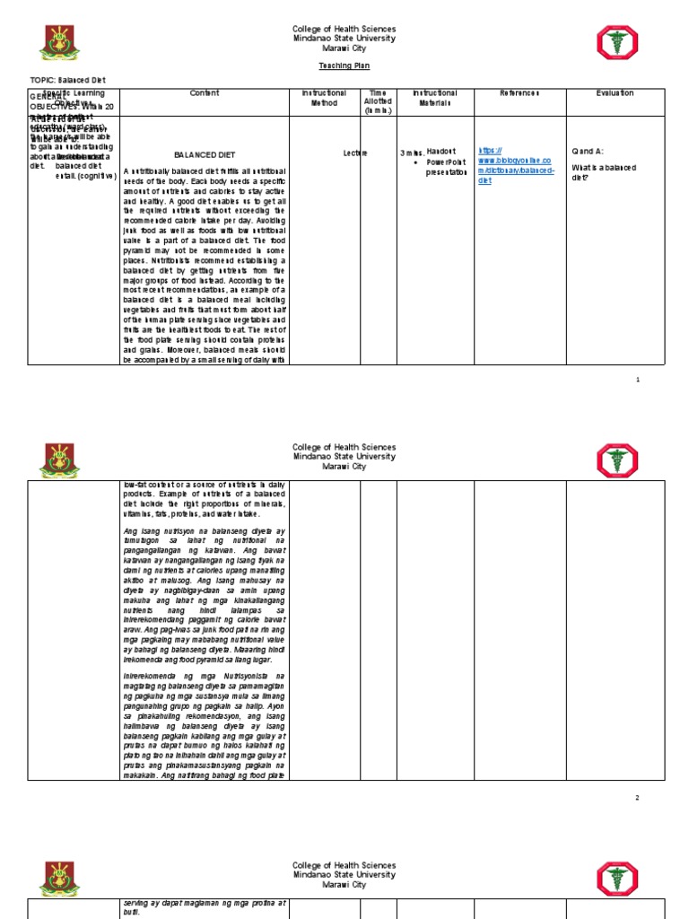 Dairo-Balanced Diet | PDF