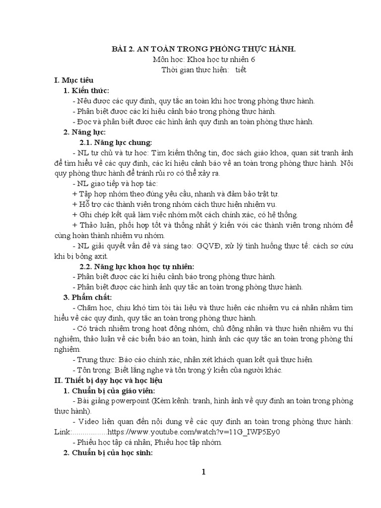 KNTT - CH1 - Bai2 - An Toan Trong PTH | PDF