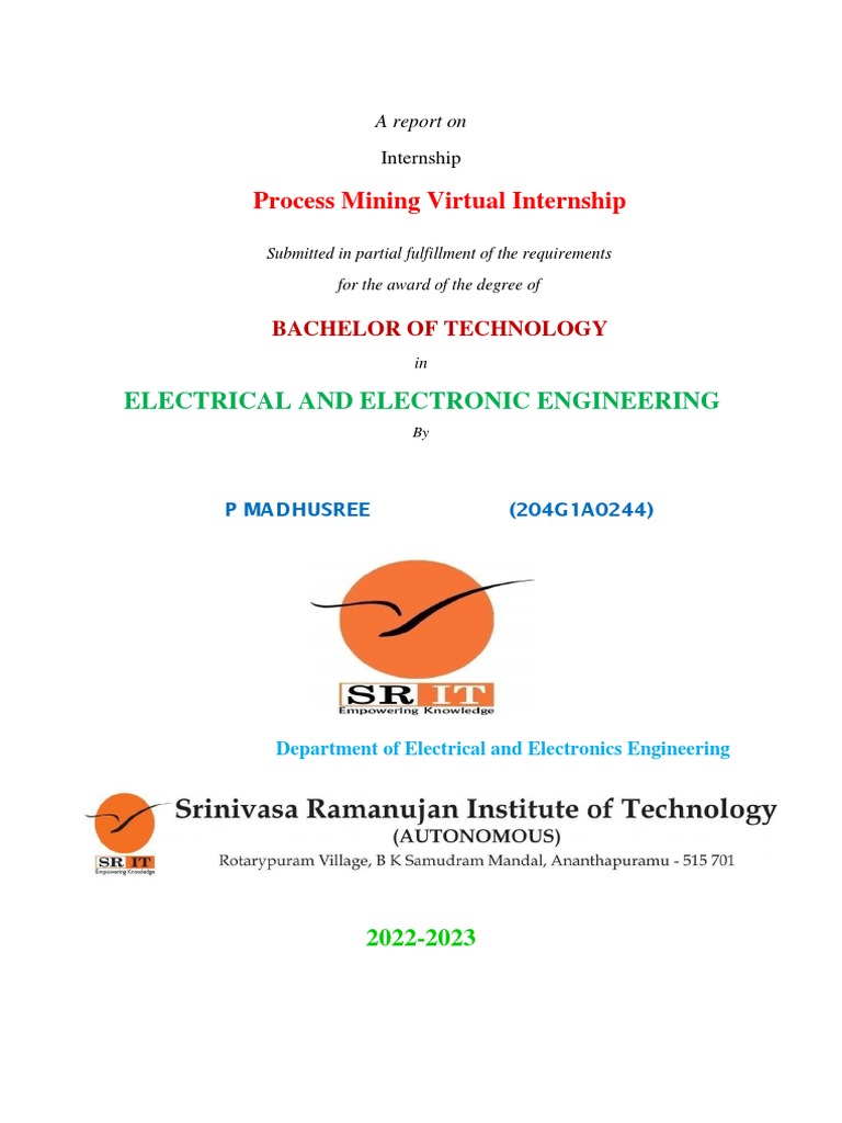 Madhusree Internship Report Process Mining | PDF