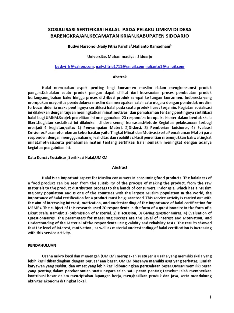 Jurnal Pamas KKNT 17 2023 Umsida | PDF | Bisnis