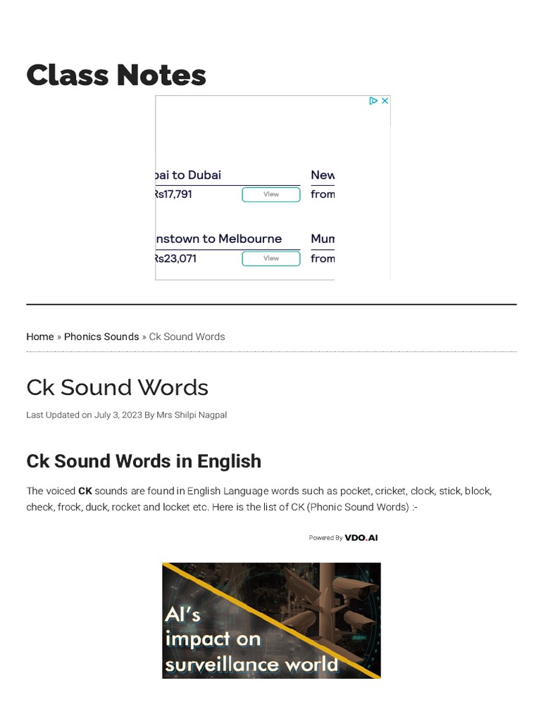 CK Sound Words - Phonics Sounds | PDF