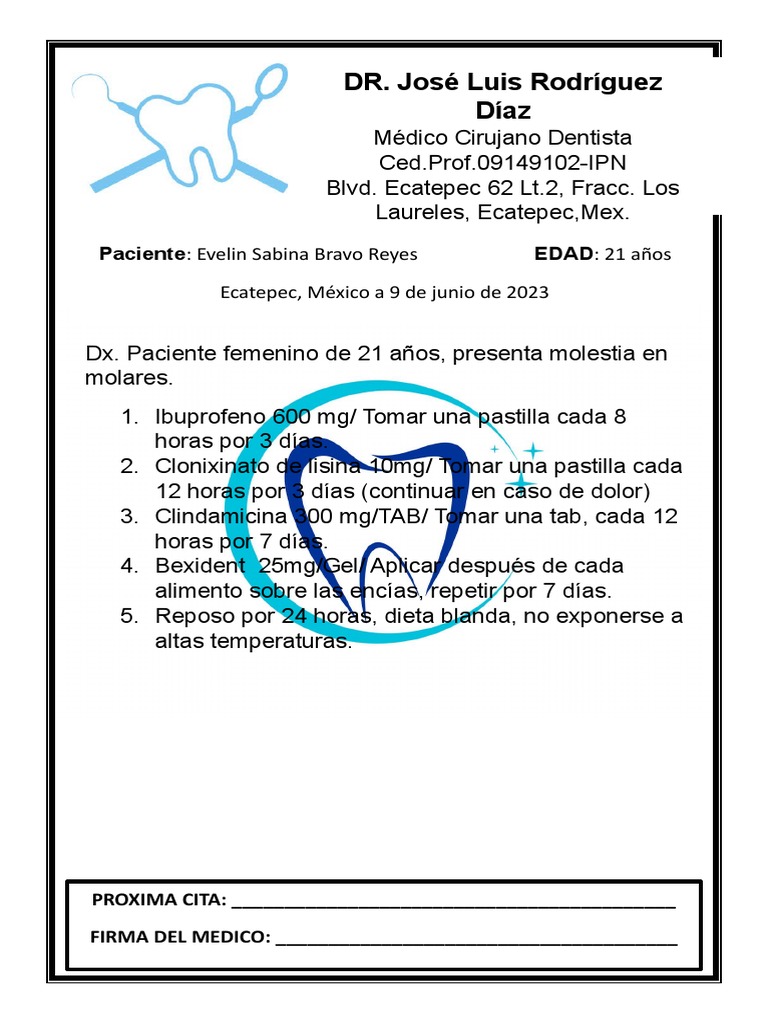 Receta Dentista | PDF