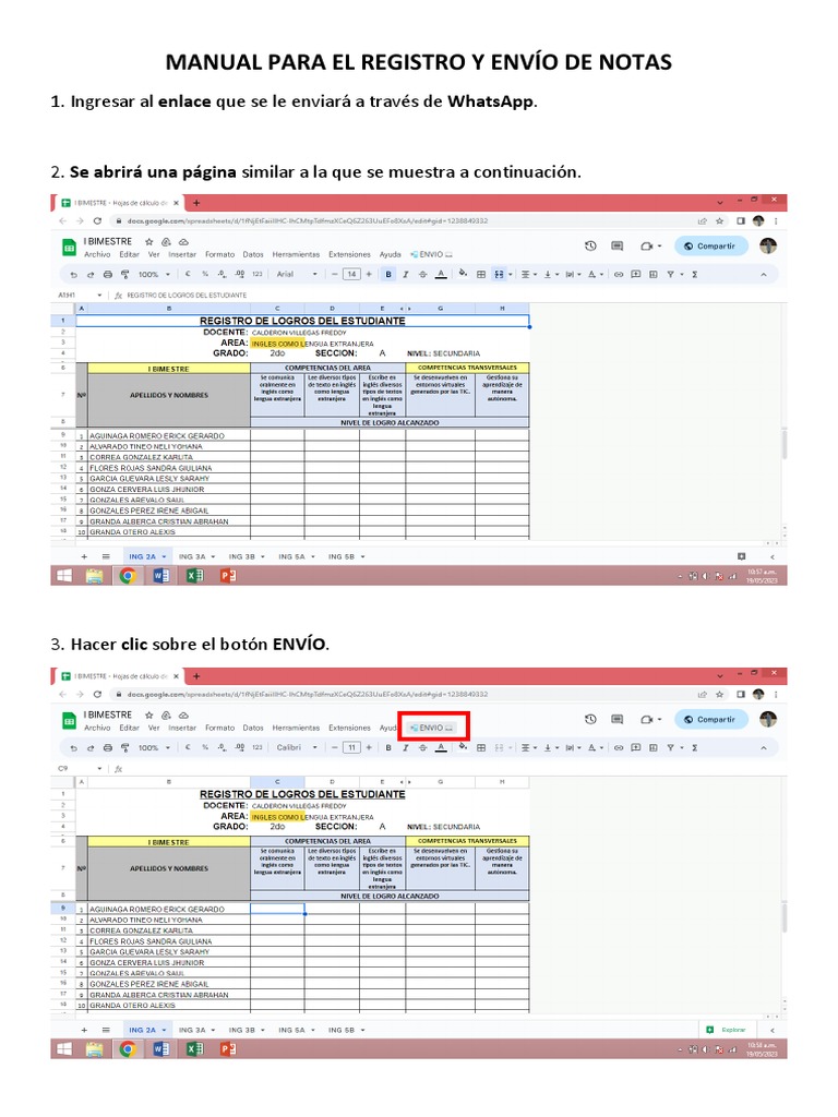 Manual para El Registro y Envío de Notas | PDF | Informática