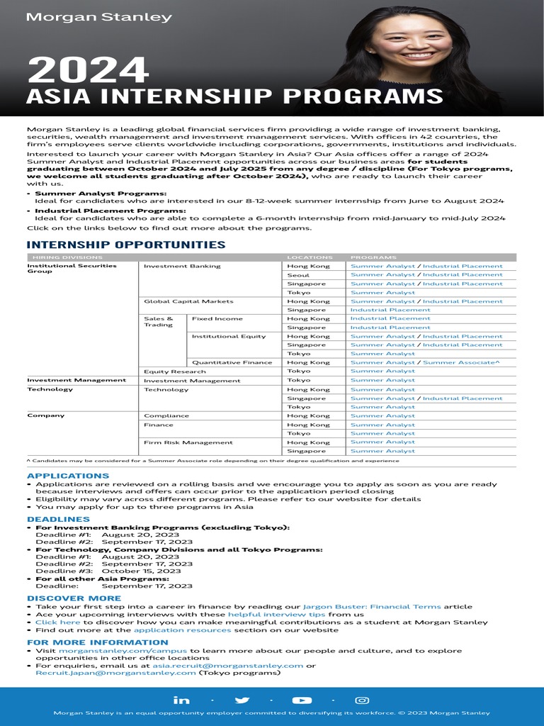 2024 Morgan Stanley Asia Internship Programs | PDF | Financial Analyst | Morgan Stanley
