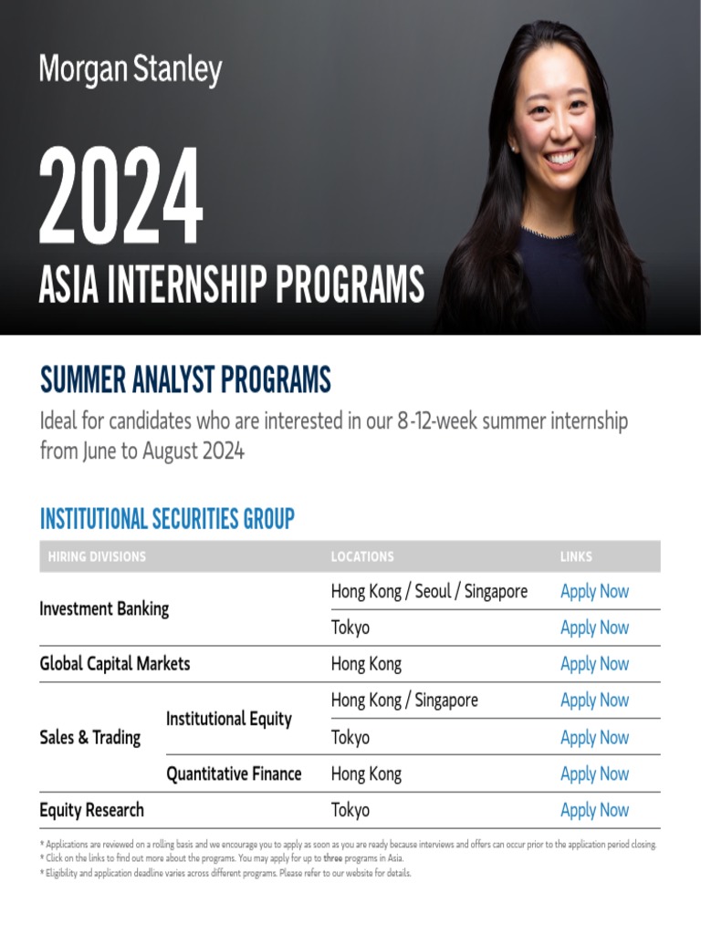 Morgan Stanley Asia Internship Program 2024 - Social | PDF | Financial Analyst | Human Rights