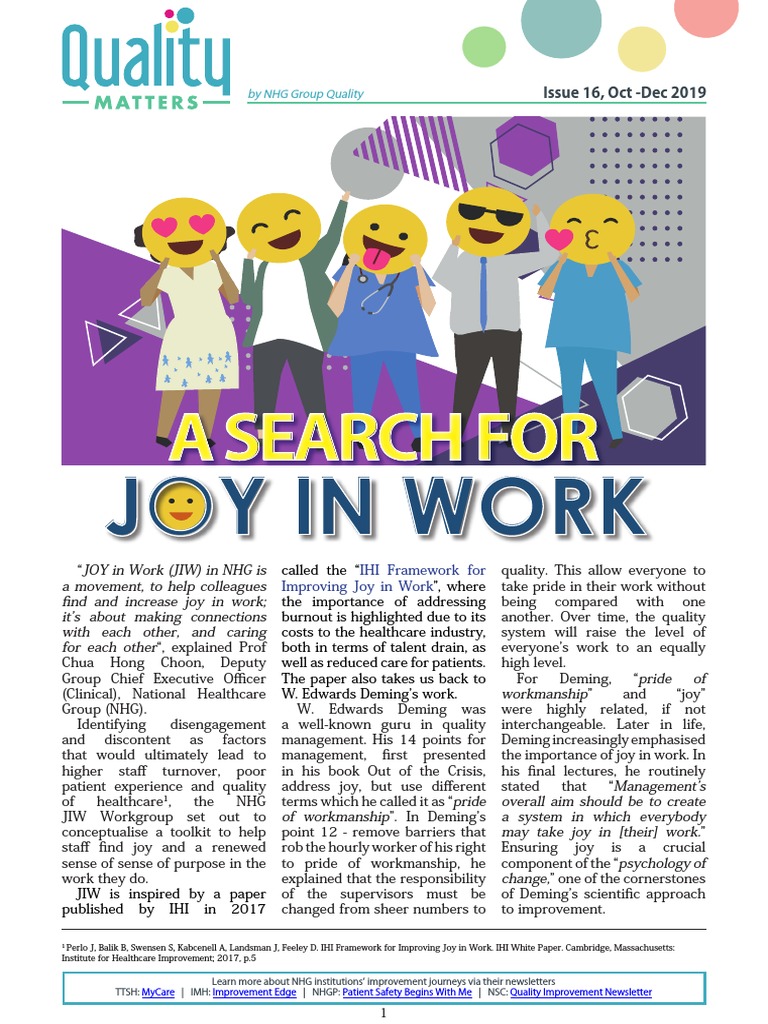 Enhancing Joy in Work at NHG | PDF | Health Care | Social Programs
