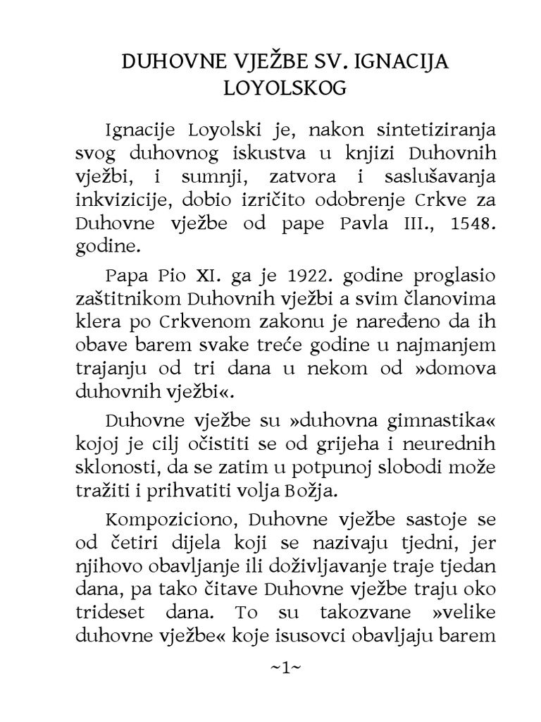 Duhovne Vjezbe | PDF