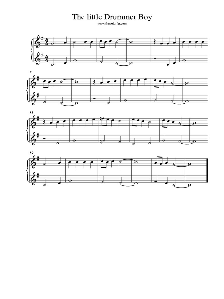 The Little Drummer Boy-Klavier - Partitur-G | PDF