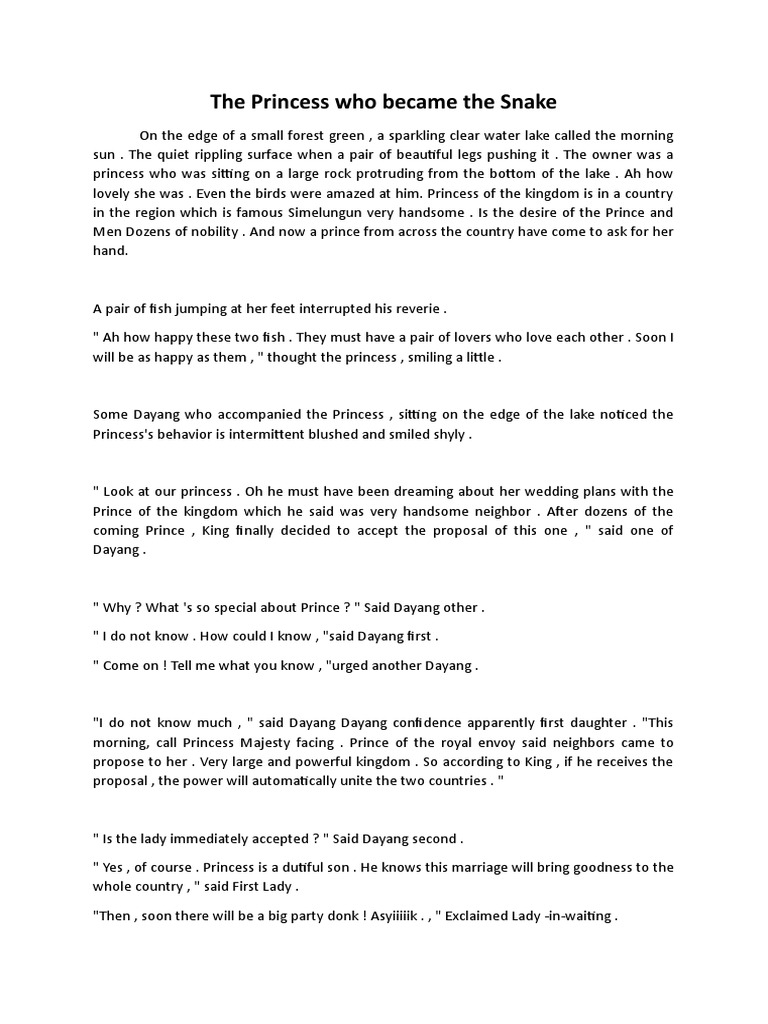 The Princess Who Became The Snake | PDF
