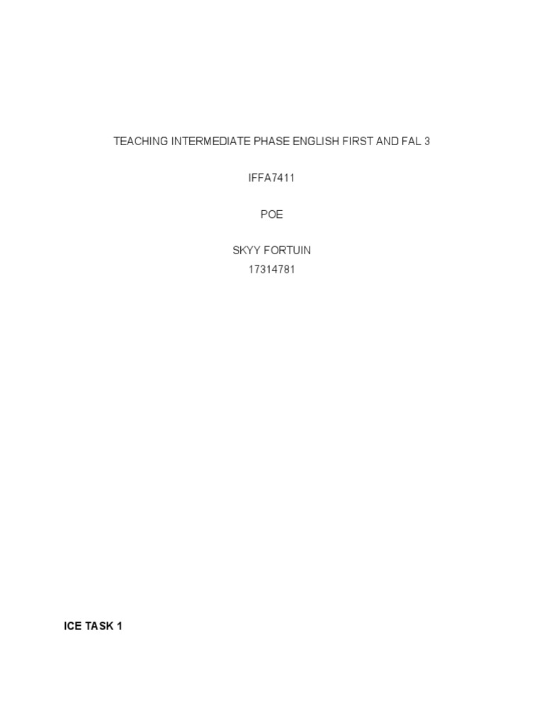 Teaching Intermediate Phase English First and Fal 3 | PDF