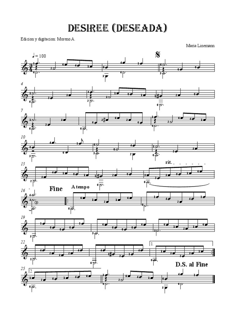 Desiree Sheet Music and Edits | PDF