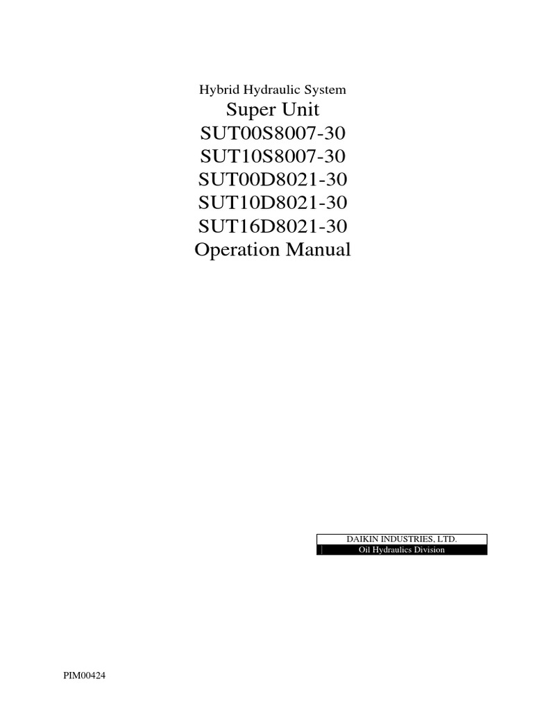 Super Unit Sut00s800730 Manual | PDF | Pump | Valve