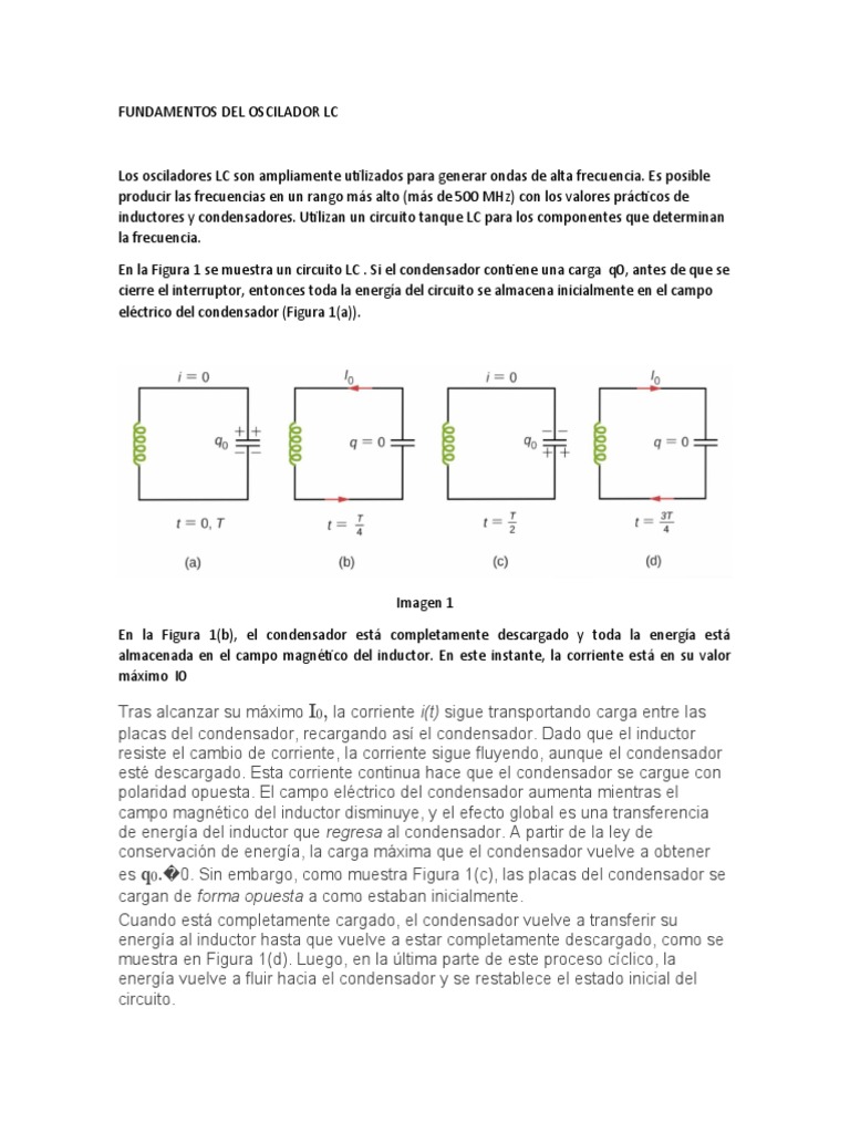 Osciladores | PDF | Inductor | Condensador