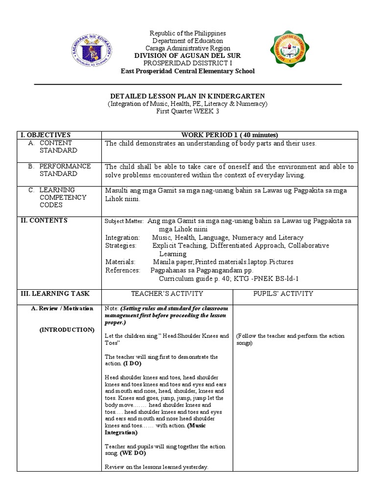 Final Detailed Lesson Plan in Kinder-Cot1st | PDF