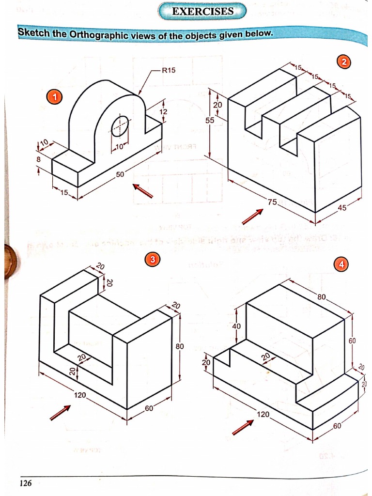 Ex. No. 1. Orthographic Projection | PDF