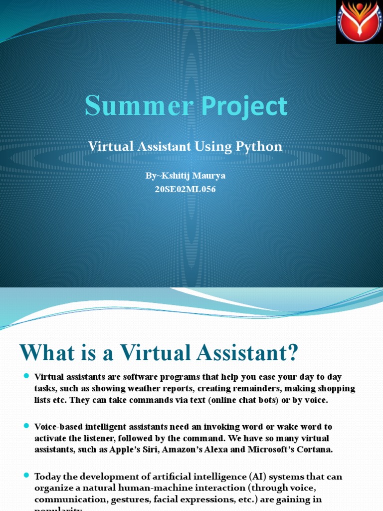 Virtual Assistant Using Python | Download Free PDF | Python (Programming Language) | Computer ...