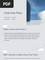 Clean Note Policy | PDF | Banknote | Reserve Bank Of India