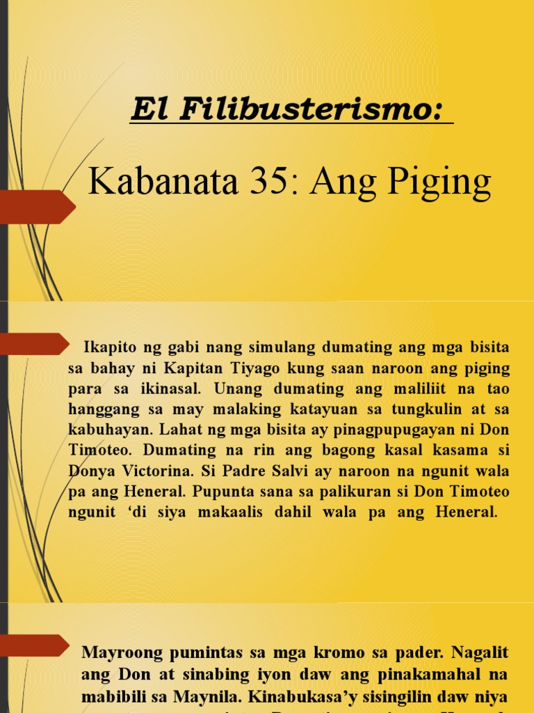 El Filibusterismo:: Kabanata 35: Ang Piging | PDF