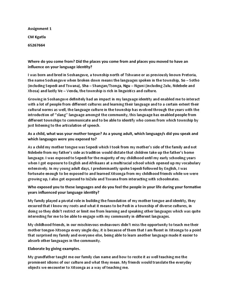 AFL Assignment 1 | PDF | Communication | Linguistics