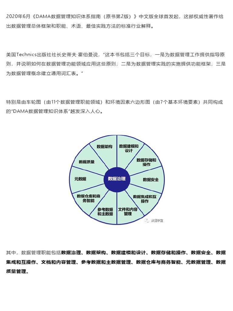 30页PPT读懂DAMA-DMBOK2 0数据管理知识体系指南核心精要 | PDF