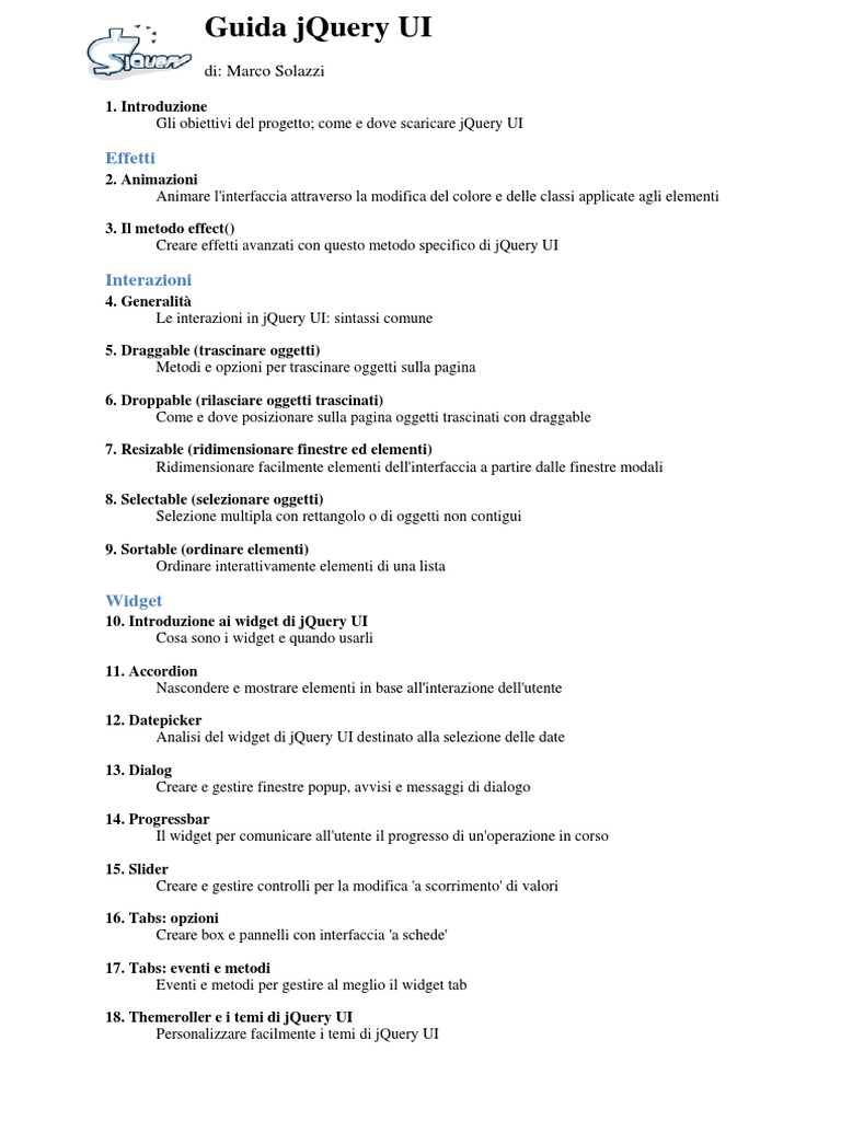 Guida JQuery UI | PDF
