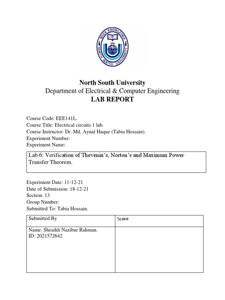 Lab Report 6 | PDF | Electrical Network | Computer Engineering