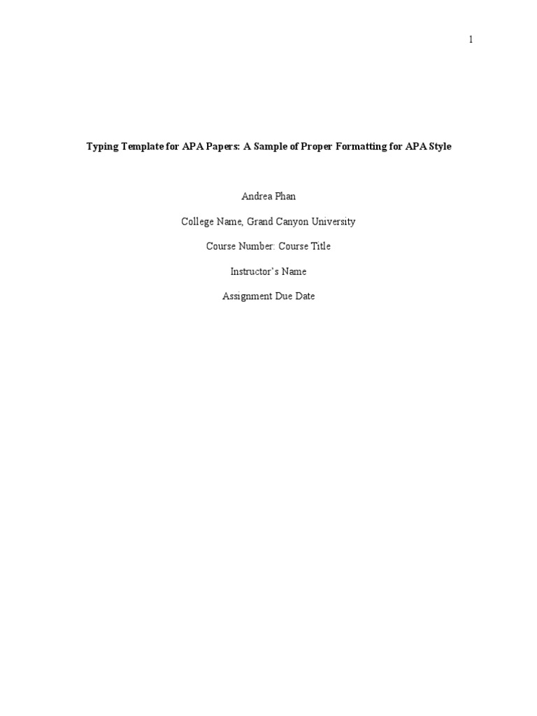 Writing Center Style Apa 7th Edition Template Without Abstract Pdf