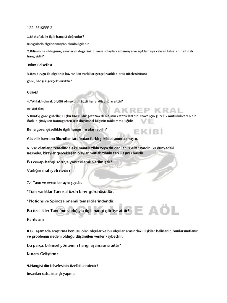 122 Felsefe 2 | PDF